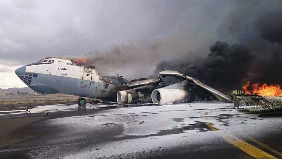 Saudi air raids destroy cargo plane and damage landing and take-off ...